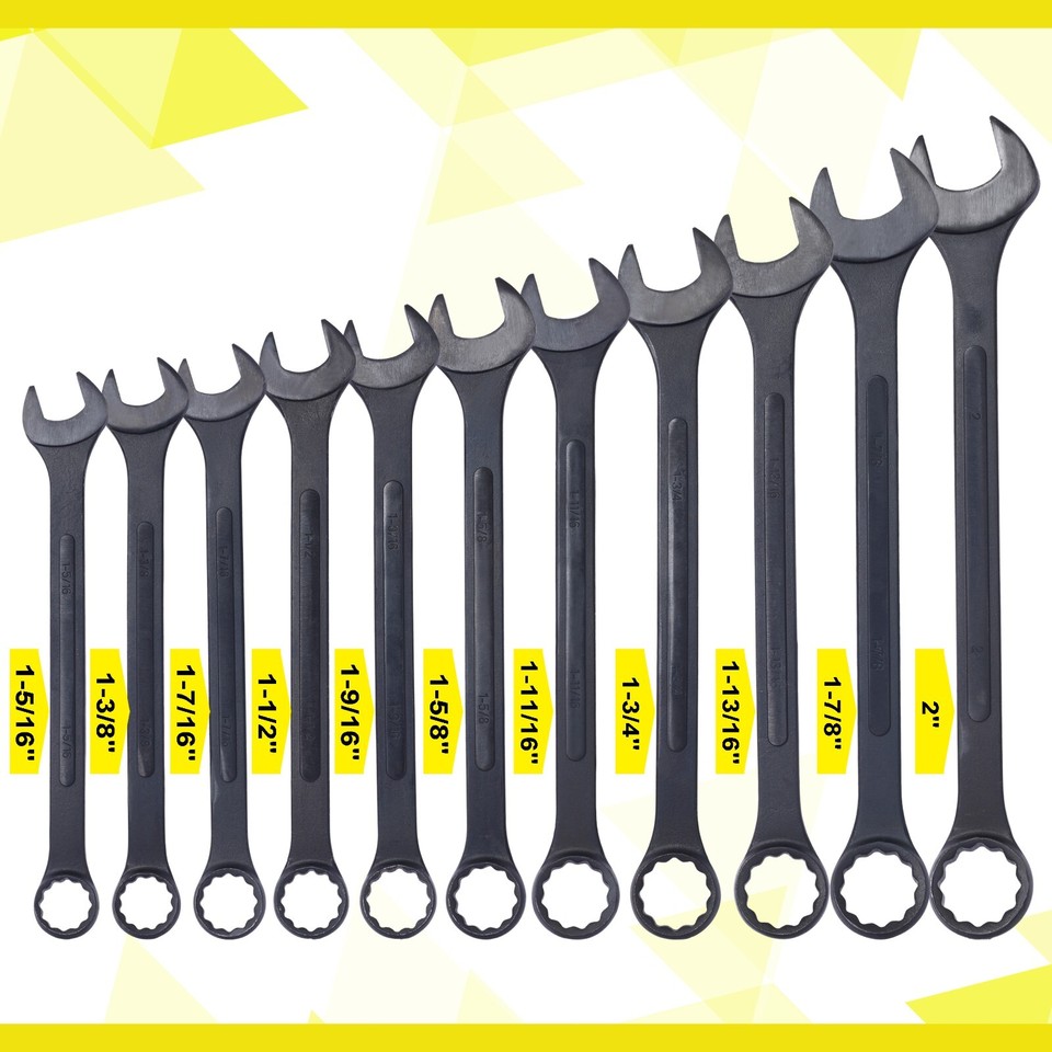 11-piece 1-5/16'' to 2''Jumbo Combination Wrench Set extra large SAE ...