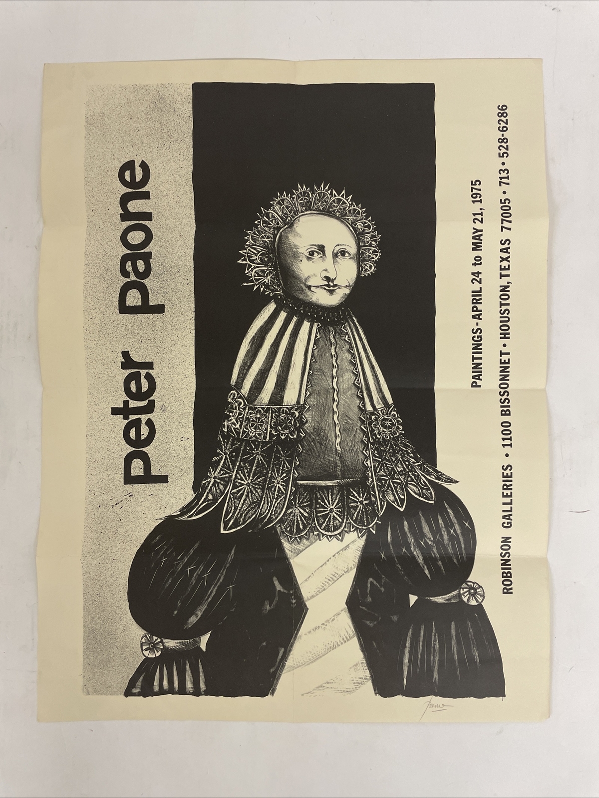 Peter Paone 1975 Robinson Galleries Art Show Poster 24 1/2" X 19" | eBay