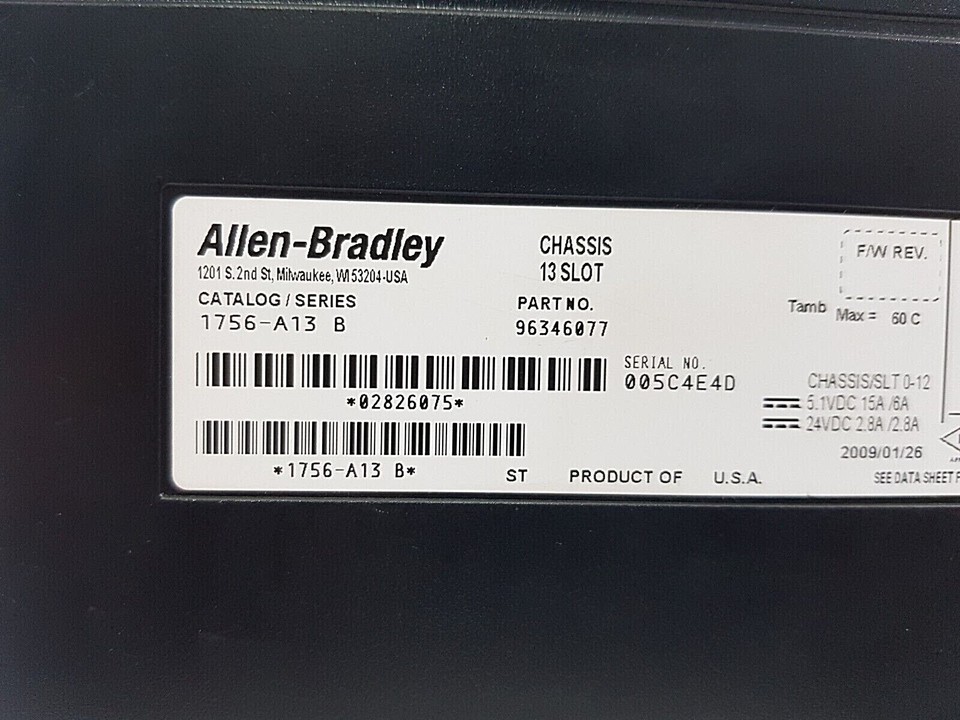 ALLEN-BRADLEY 1756-PSCA2 CONTROLLOGIX P S ADAPTOR WITH 13 SLOTS CHASSIS ...