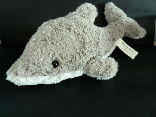*. DOUDOU PELUCHE MAX ET SAX DAUPHIN GRIS BLANC POIL LONG 35cm ...
