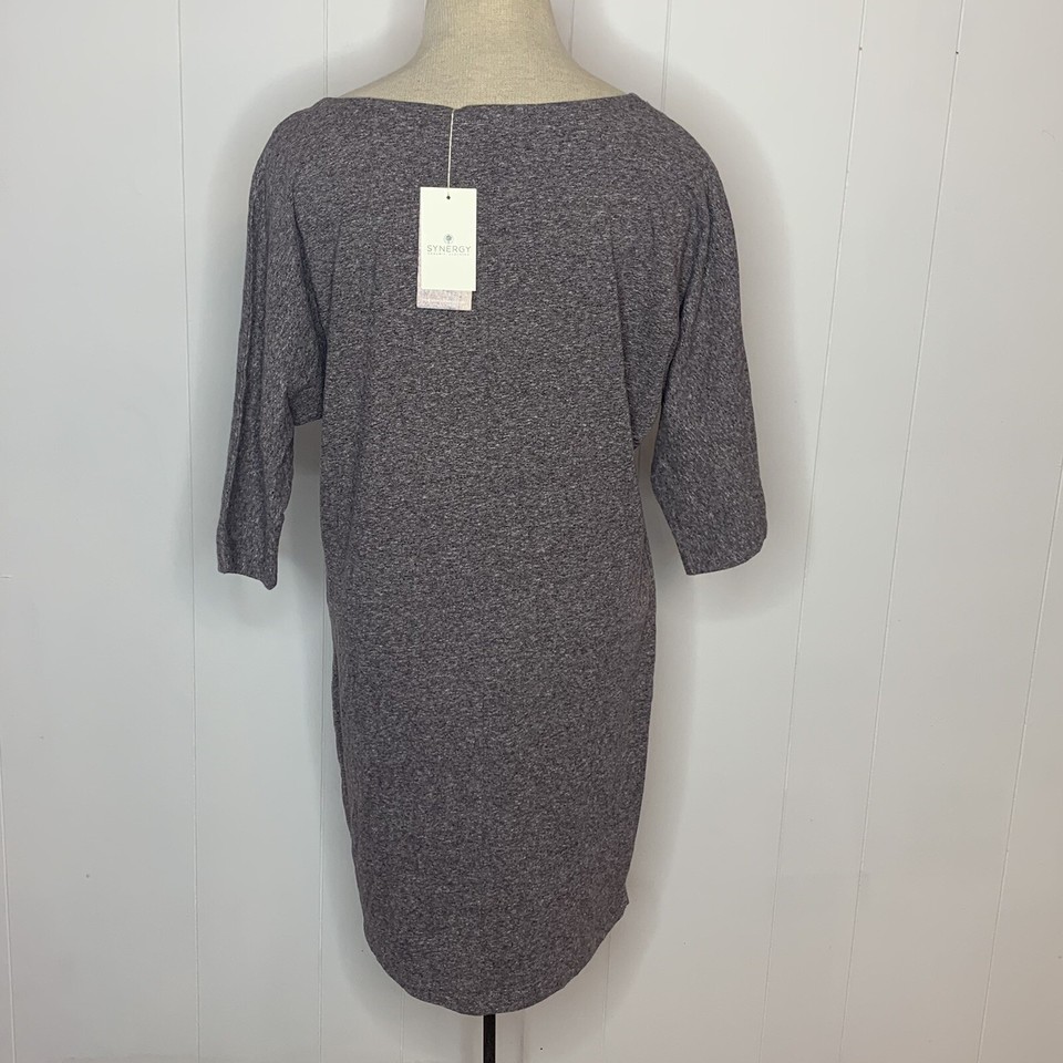 Synergy Clothing Tshirt Dress XS Organic Cotton Quinn in Mocha Shift ...