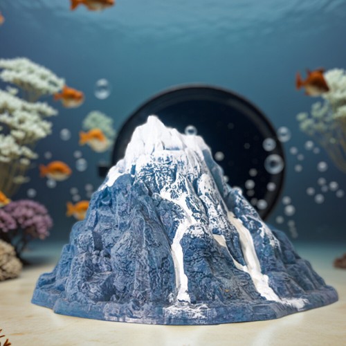 Aquarium Decoration Miniature Snow Mountain Fish Tank Layout Prop Mini ...