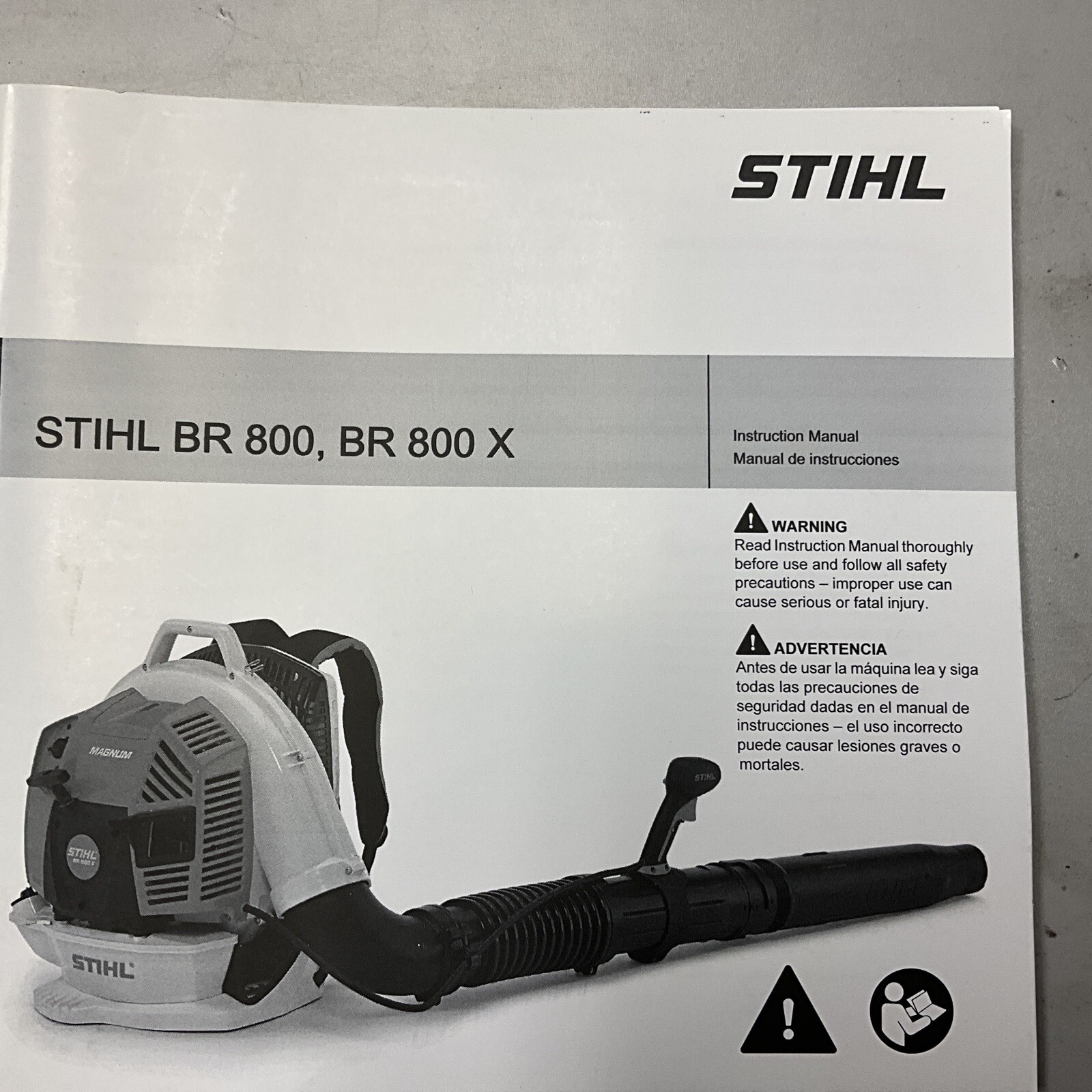 Stihl BR800, BR800X Backpack Blower Owner Instruction Manual | eBay