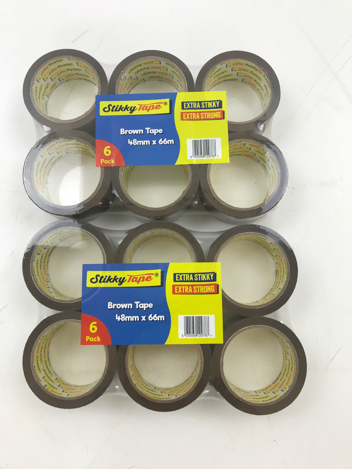 Brown Tape STIKKY Parcel Packing Packaging Cellotape Box Sealing 48MM ...