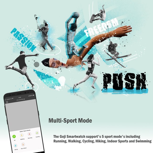 Goji Fit Active GFITBK20 Activity Tracker - Black Small for sale online ...