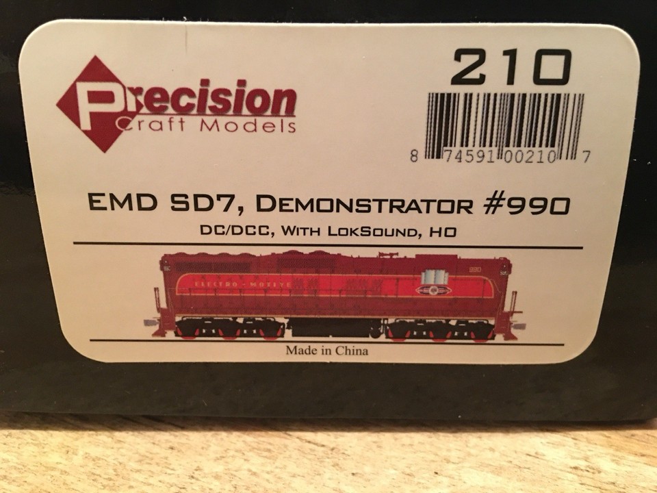 HO Precision Craft Models 210 Demo Demonstrator EMD SD7 Locomotive DCC SOUND | eBay