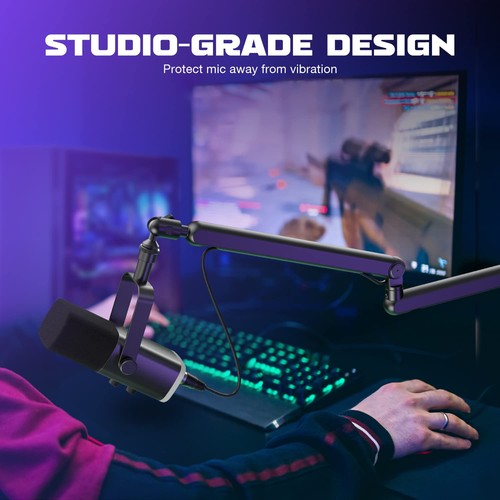 Microphone Boom Arm, Low Profile Adjustable Stick Microphone Arm Stand ...