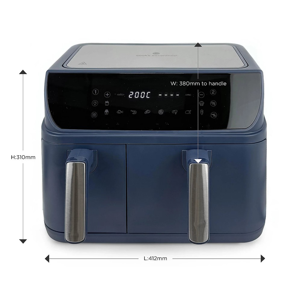Cook's Essentials Multi Function Air Fryer Dual Basket And Oven In Cool ...