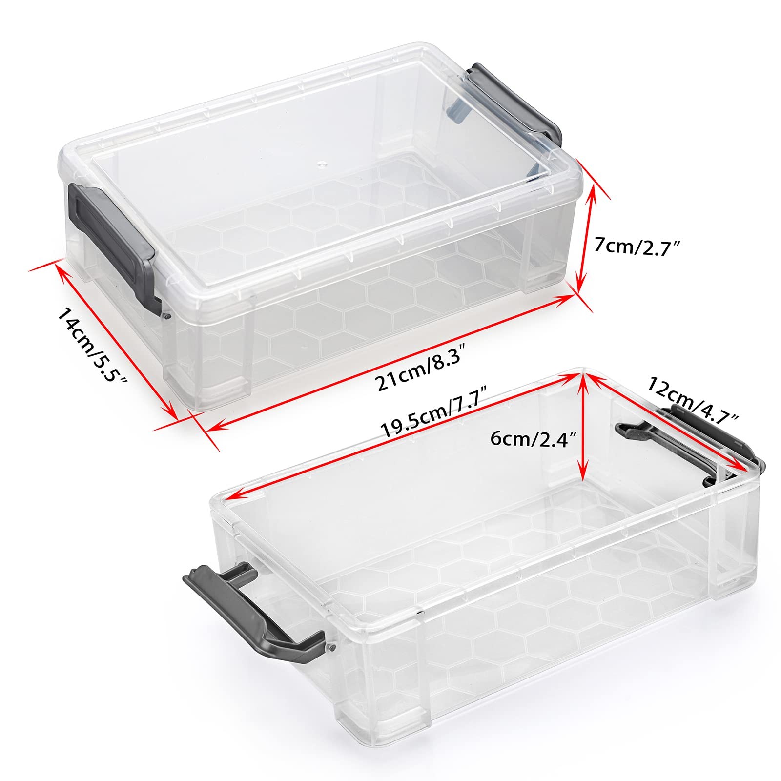 4 Pack Extra Large Plastic Pencil Box Stackable Translucent Clear ...