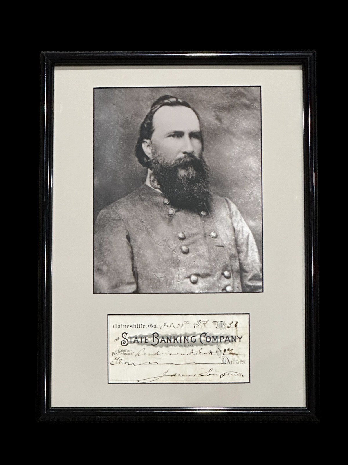 Confederate General James Longstreet Civil War Signed Autograph Check ...
