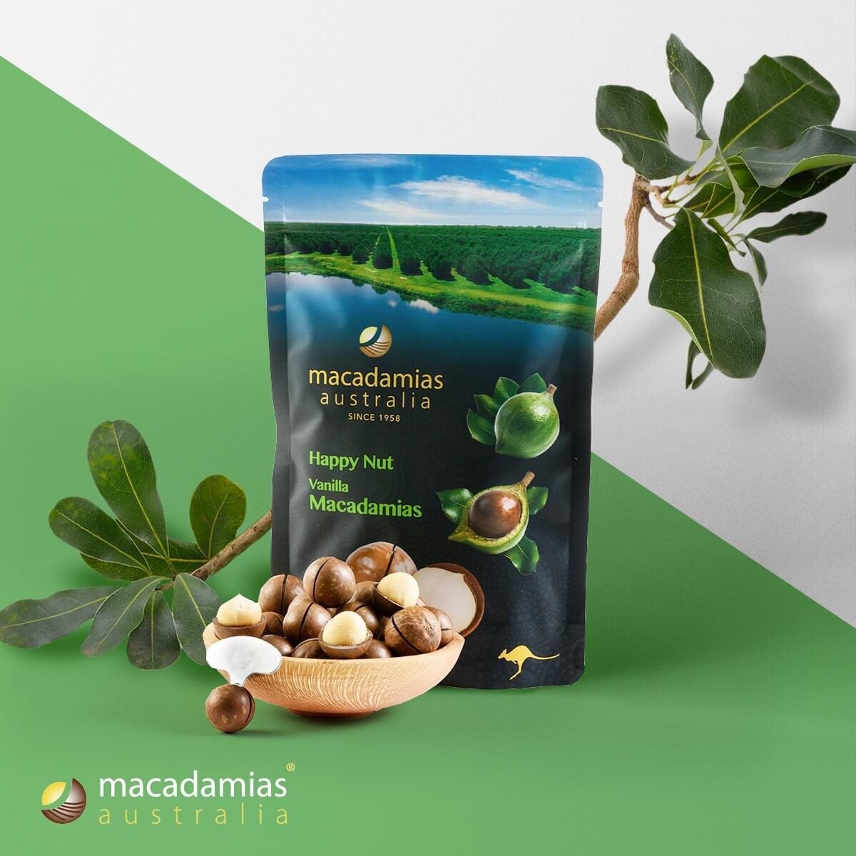 5pk x 225g Australia Macadamia Happy Nut in shell Vanilla Flavor NEW ...