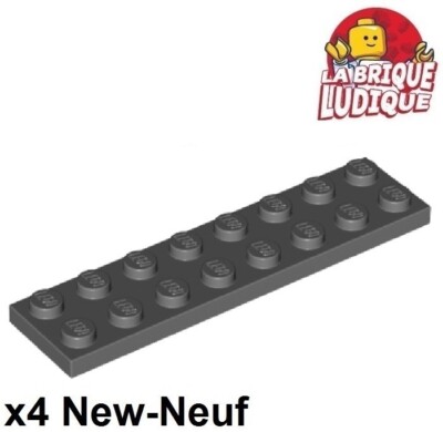 Lego 4x Plate 2x8 Dark Bluish Gray 3034 New | eBay