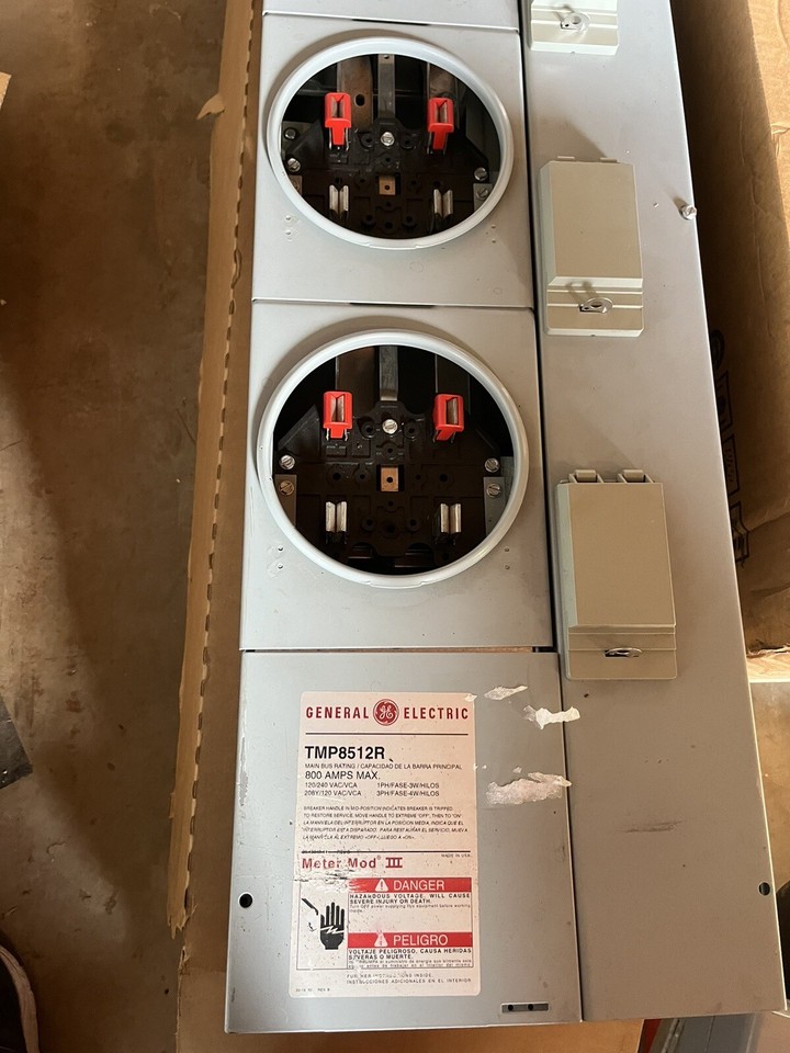 NEW G.E MODULAR METER STACK TMP8512R 5 SOCKET RING 800 AMPS, 3PH-4W ...