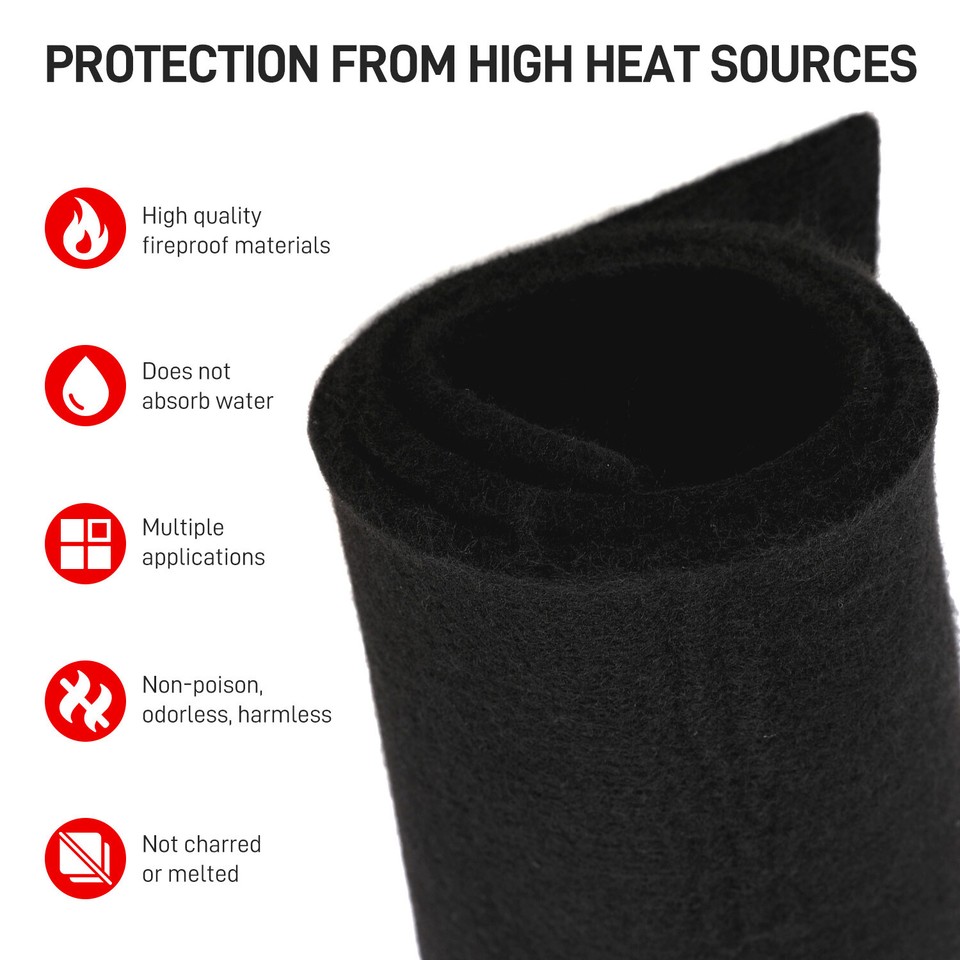 40in x 40in Fireproof Fireplace Mat Hearth Rug Wood Pellet Stove Hearth ...