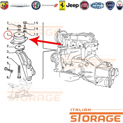 Fiat Uno Turbo R/89 Front Right Engine Mount Support New Original ...