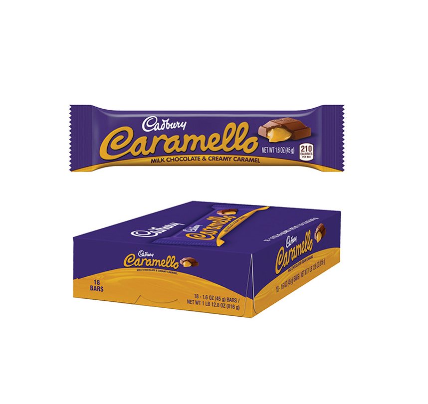 CADBURY CARAMELLO Milk Chocolate and Creamy Caramel Candy, 1.6 oz Bars ...