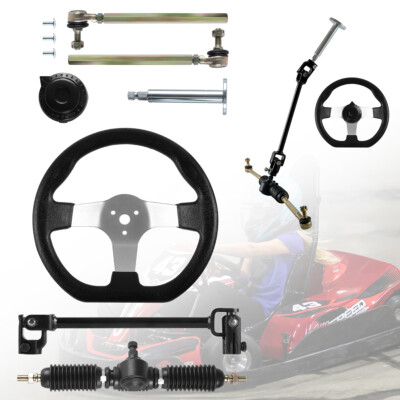 Front Steering Wheel Tie Rod Rack Pinion Assembly Kit For ATV Go Kart ...
