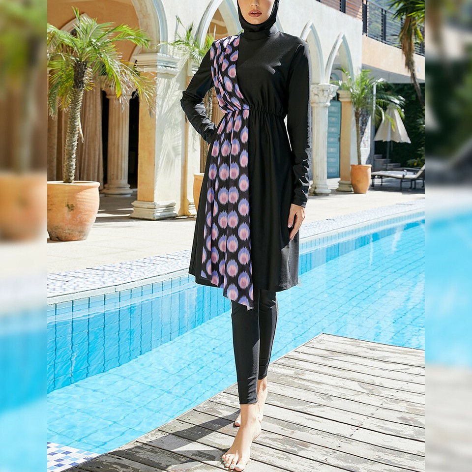 3pcs Muslim Women Swimwear Hijab Modest Islamic Swimsuit Arab Swim ...