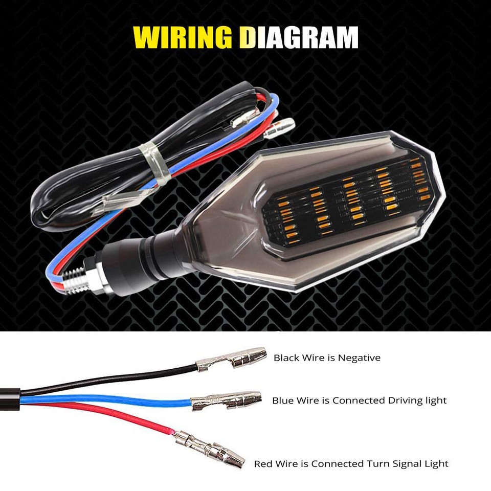 2x Amber Universal Motorcycle LED Turn Signal Light Blinker White DRL ...
