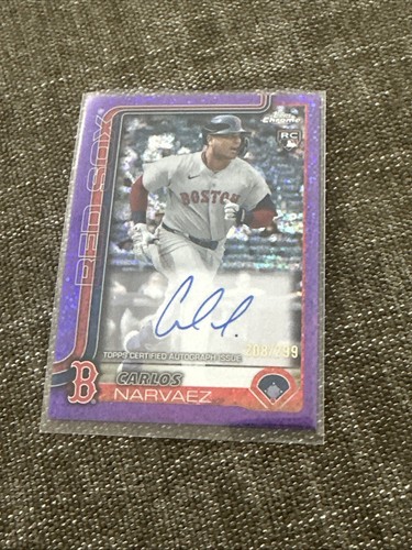 2025 Topps Chrome Baseball Carlos Narvaez Purple Speckle /299 Auto RC ...