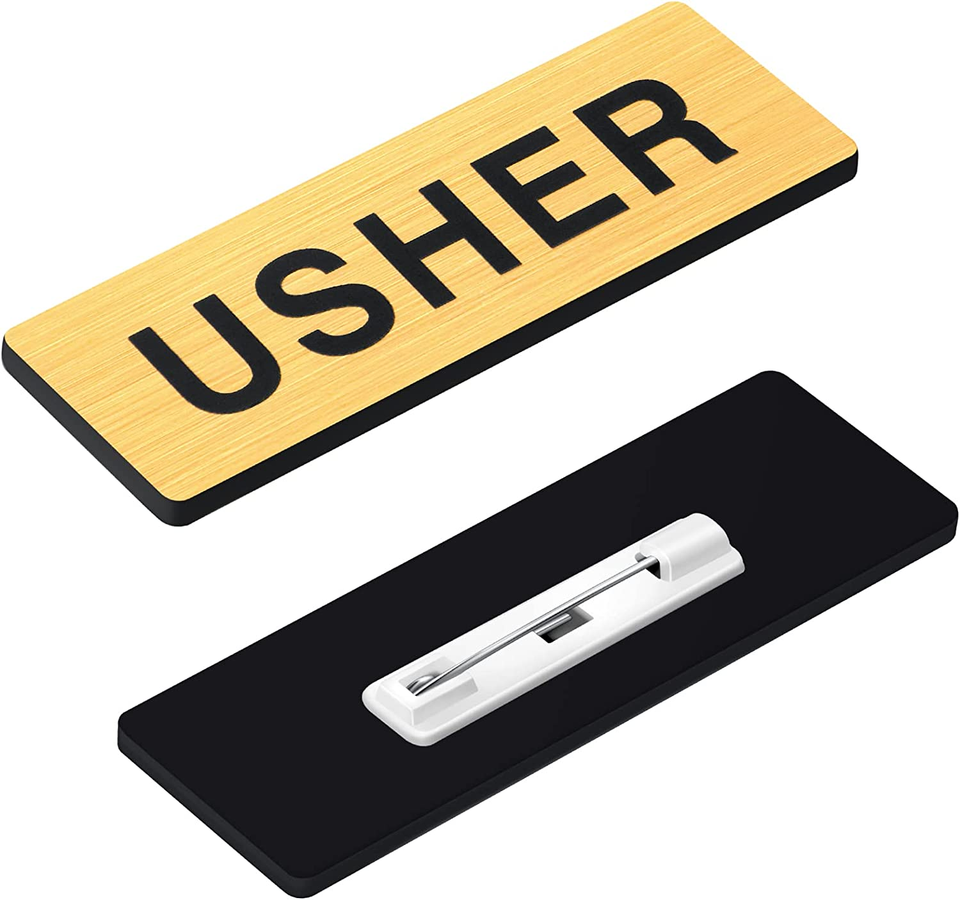 30 Pack Usher Badges for Church, round Corner Acrylic Usher Name Tags ...