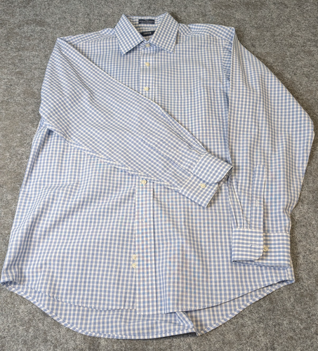 IZOD Regular Fit Long Sleeve Shirt Casual Men's 16 -34/35 Twill Blue ...