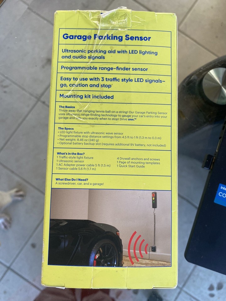 onn LED Garage Parking Park Aid Sensor Assistant 3-Color Traffic Lights ...