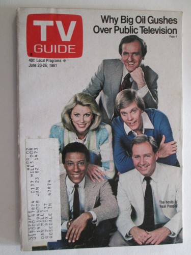TV GUIDE 1981 June 20 26 The Host Of Real People Cover Taylor Miller ...