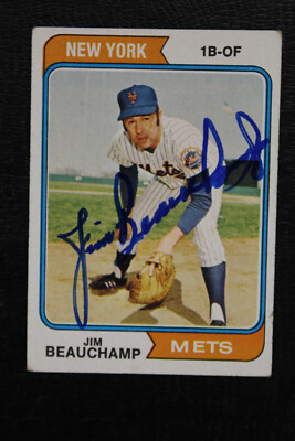 1974 Topps Jim Beauchamp Signed Card #424 Ex Mets | eBay