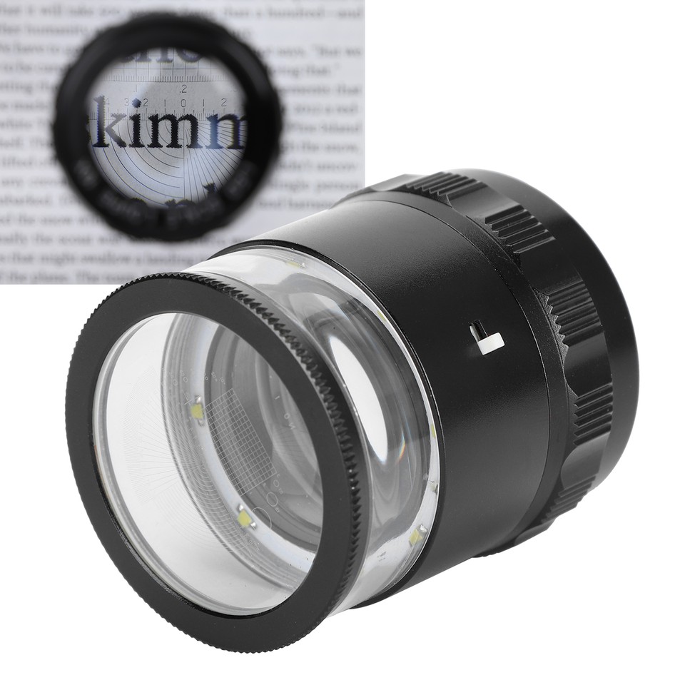 8LED 10X Magnifier Loupe With Scale High Definition Adjustable ...