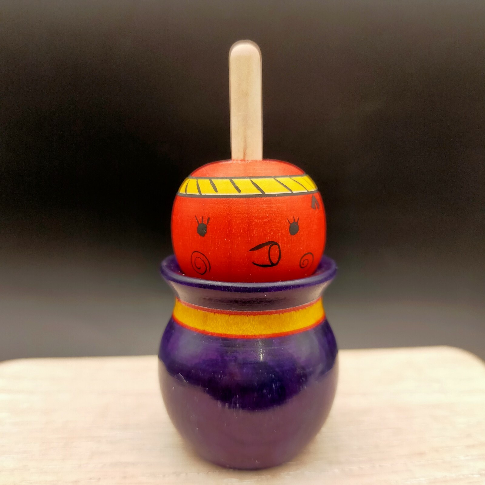 Japanese wooden edo koma top octopus pot Maeda Ryoji Edo goma | eBay