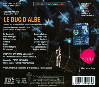 GAETANO DONIZETTI: LE DUC D'ALBE NEW CD 8007144076658| eBay