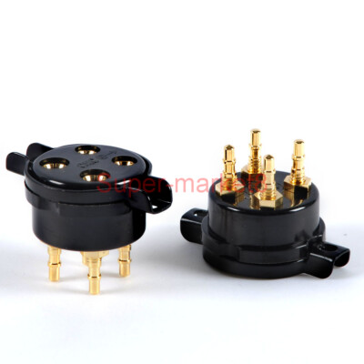 2pcs 4Pin 2A3 300B 274B CMC Bakelite Gold Tube Socket UX4 | eBay