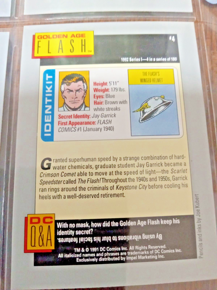 1992 DC Comic Cards Superman Hero Heritage #4 Flash Golden Age | eBay
