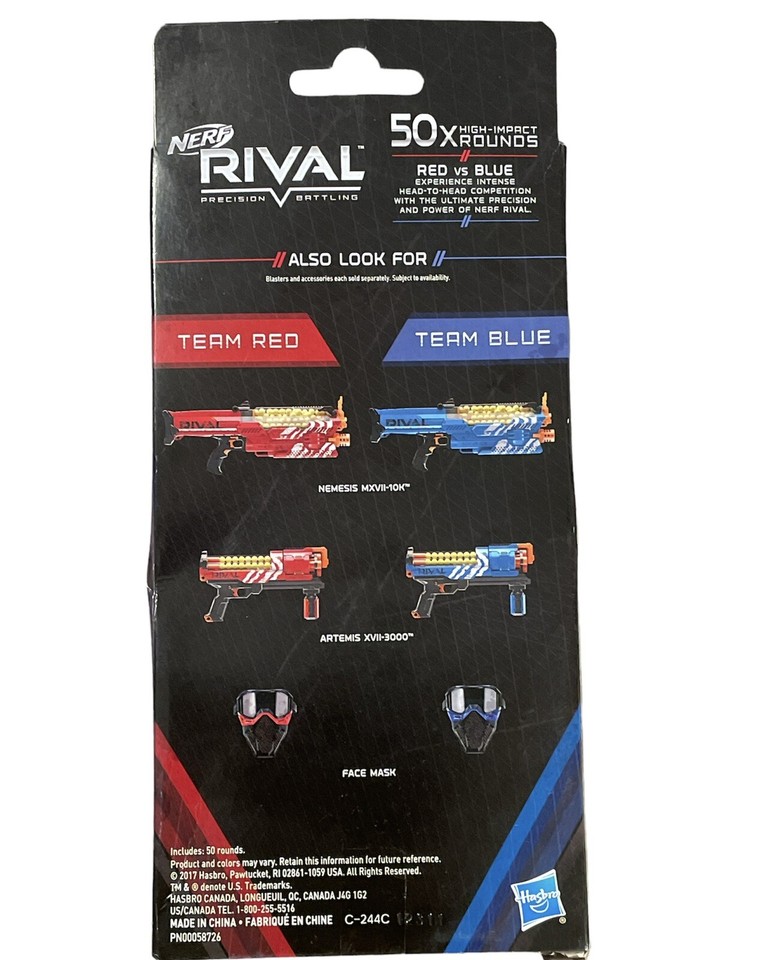 Nerf Rival 50X High Impact Rounds 50 Yellow Balls Ammo Bullets HASBRO ...