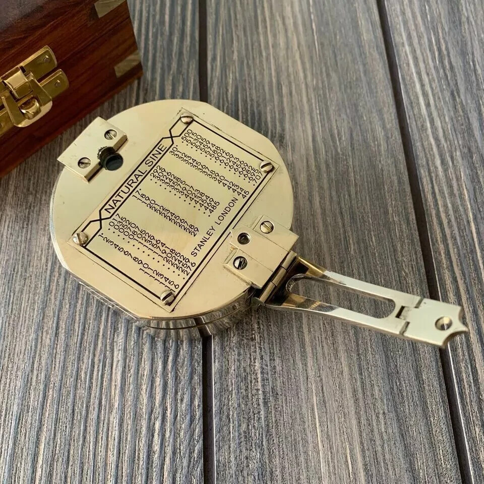 Compass 100% Working Brass Brunton Pocket Transit Compass With Wooden ...