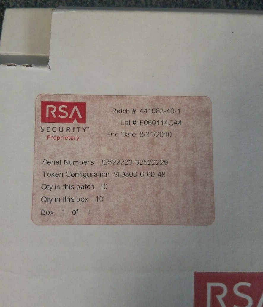 Lot of 9 RSA Secure ID USB SID800-6-60-48 (*) | eBay