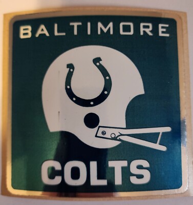 Vintage ORIGINAL 1970's Baltimore Colts NFL UNUSED FOIL Decal Sticker 4 ...