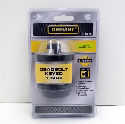 Defiant Deadbolt Keyed 1 Sides 154 695 Lock Aged Bronze #890 100 | eBay