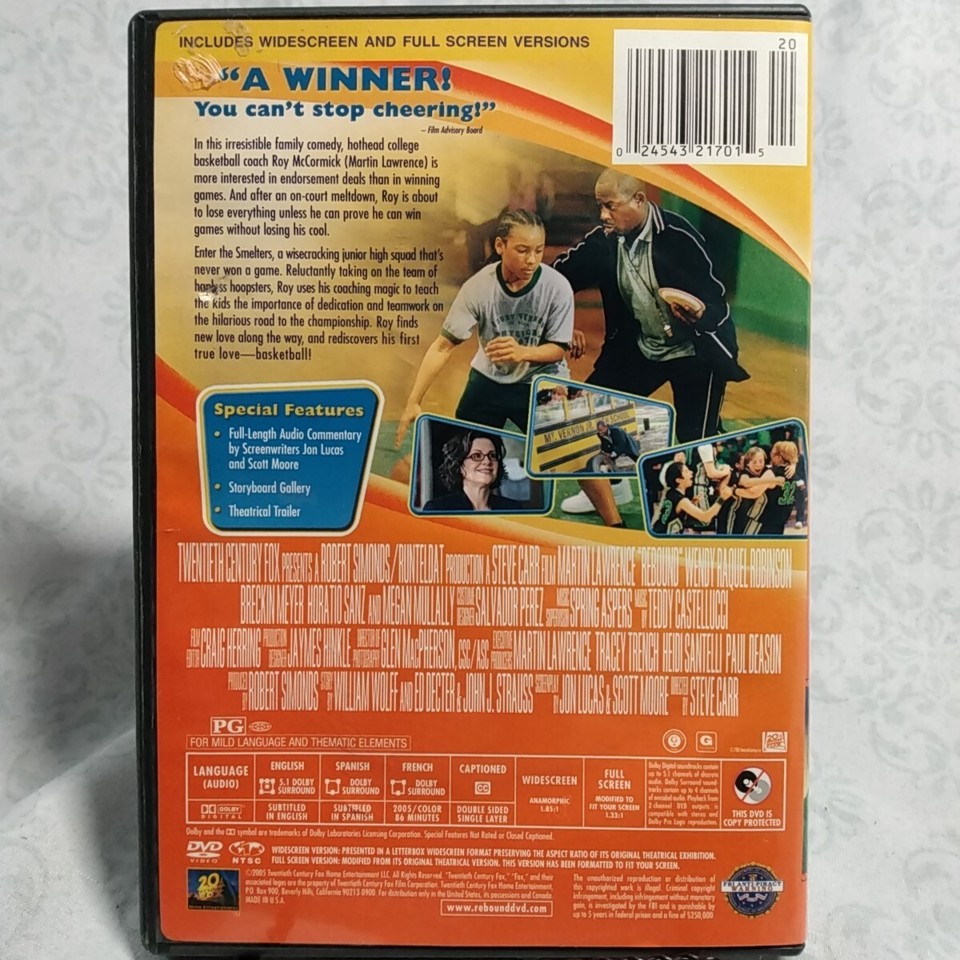 Rebound (DVD, 2009) Martin Lawrence SWB Combined Shipping 24543217015 ...