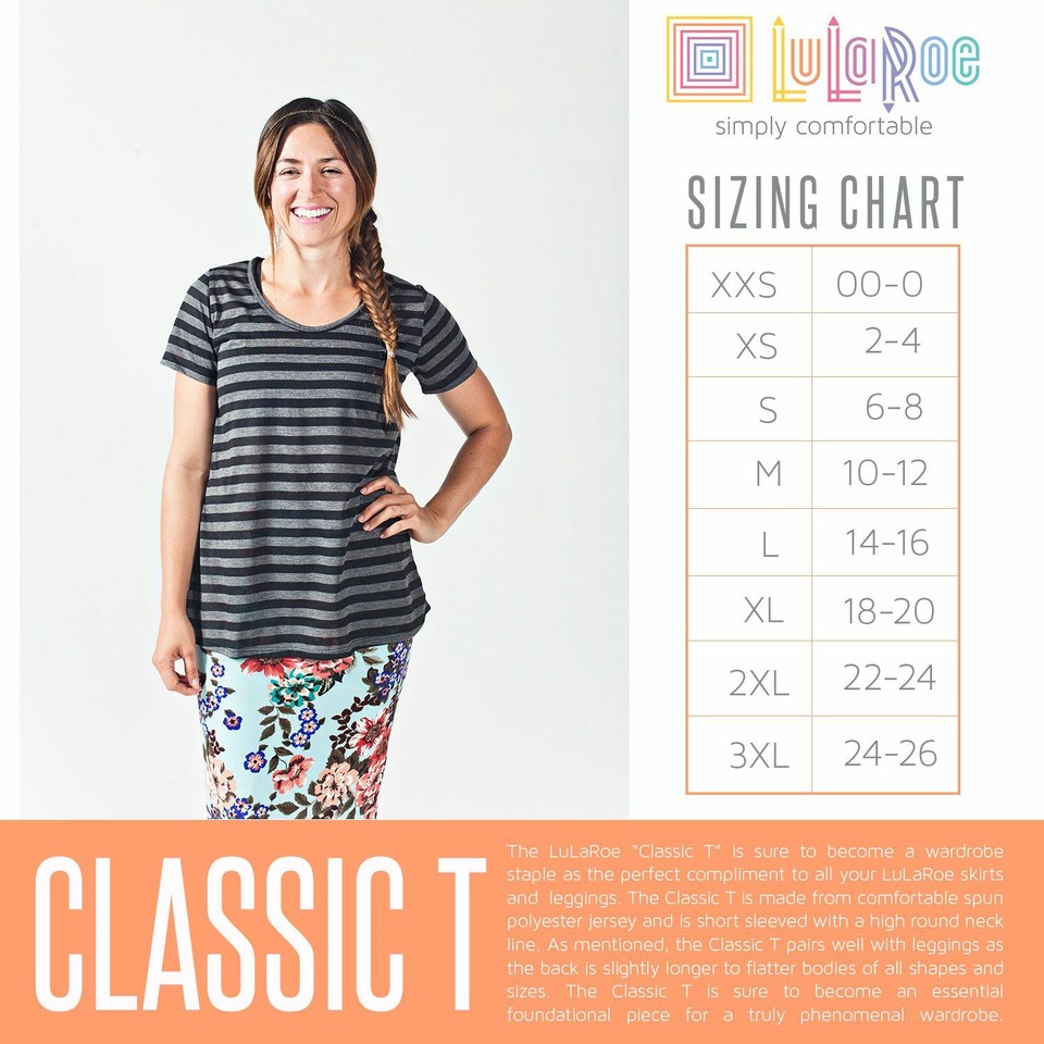 3 New Women's LuLaRoe Classic T Shirt Top Comfortable Buttery Soft Size ...