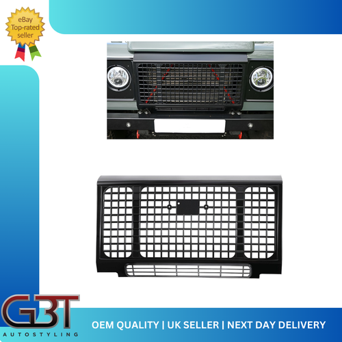 GLOSS BLACK HERITAGE EDITION STYLE FRONT GRILLE FOR LAND ROVER DEFENDER ...