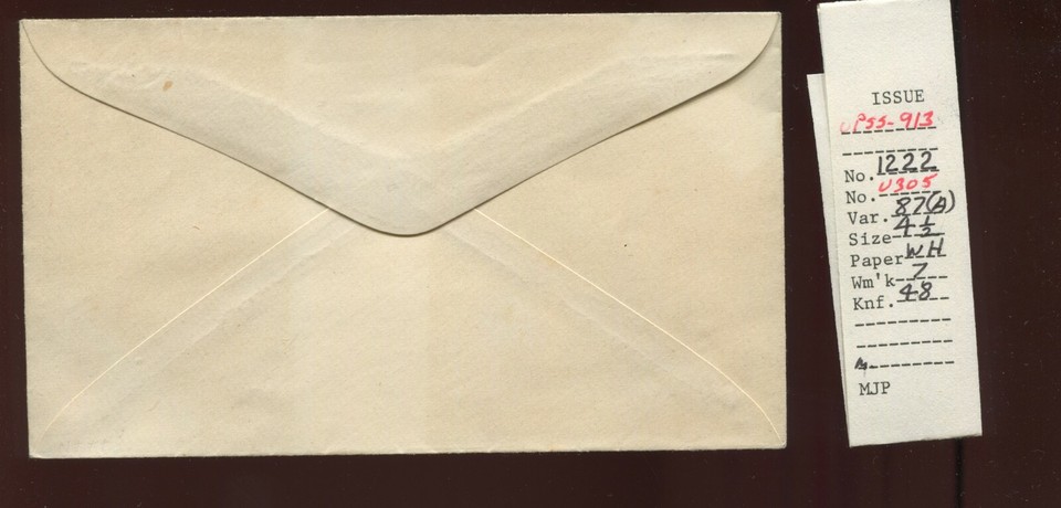 U305 Var Entire UPSS 913 SCARCE VARIETY ENVELOPE ENTIRE SZ8 WMK7 UPSS ...