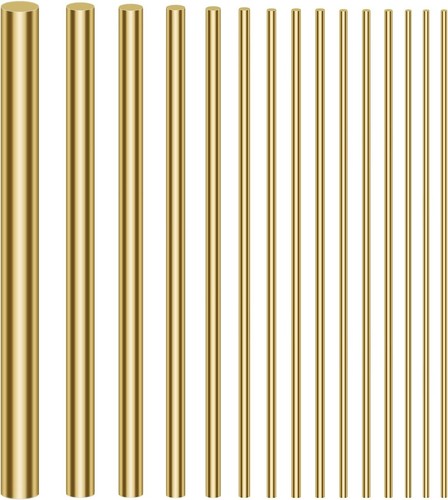 Brass Round Rods Bar Assorted Diameter 1mm-8mm for DIY Craft (15 PCS ...