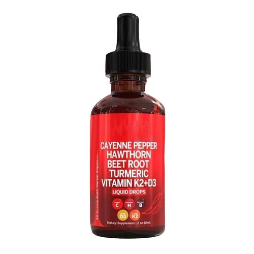 Pepper Supplement Liquid Drops + Hawthorn Berry, Vitamin D3 K2 Organic ...