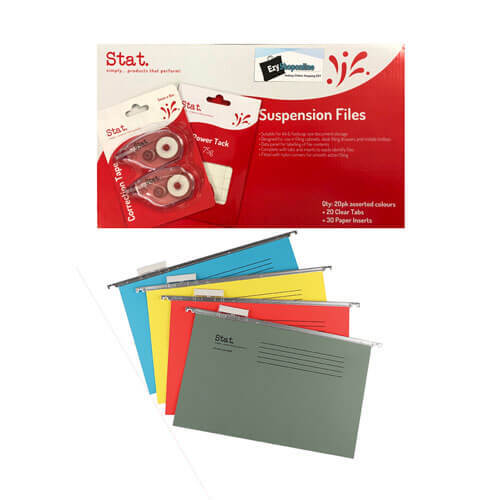 Stat Index And Inserts Suspension File Foolscap Assorted 20pk High ...