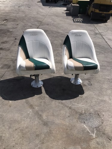 Rinker boat captains chair chairs seats set with mount base pedestals ...