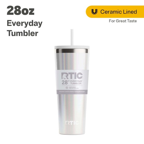 RTIC 28Oz Ceramic Lined Everyday Tumbler Spill-Resistant Straw Lid ...