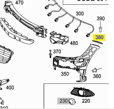 CLS-Class Mercedes 2012-17 Front bumper mounting bracket, RIGHT a218 ...
