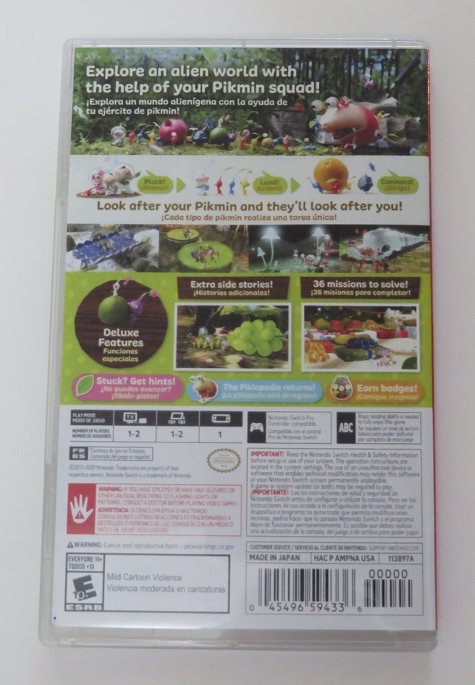 Replacement Case (NO GAME) Pikmin 3 Deluxe Nintendo Switch | eBay